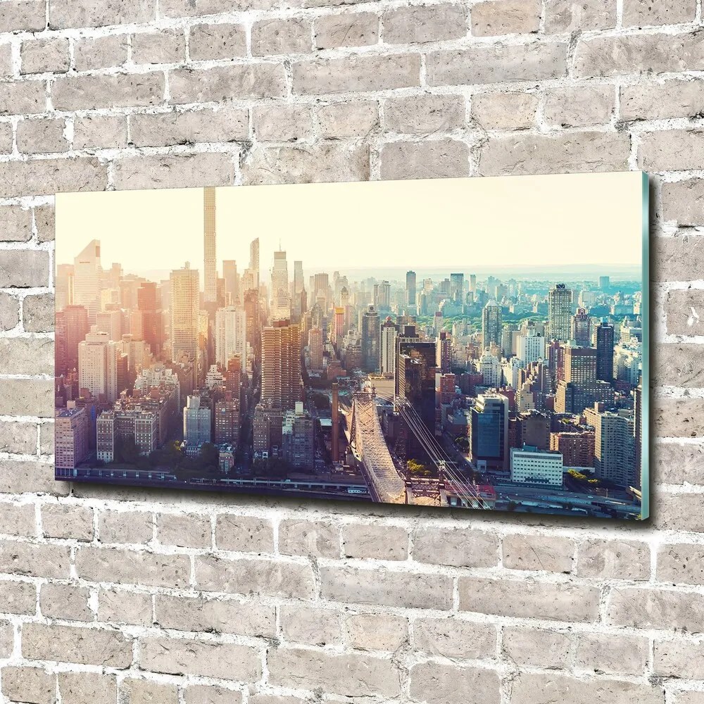 Wallmuralia Foto obraz fotografie na skle New York ptačí pohled 140x70 cm