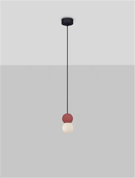 LED červený designový lustr Zero