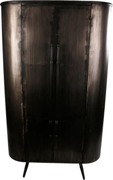 Danish Style Kovová skříň s dveřmi, v retro stylu, surový kov 176 cm Barva: surový kov