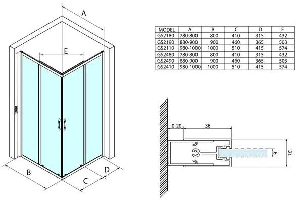 Gelco Sigma Simply Sprchové dveře posuvné 80 cm, chrom/čiré sklo, GS2180