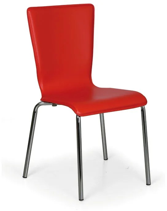 B2B Partner Jídelní židle Caprio, červená, balení 4ks