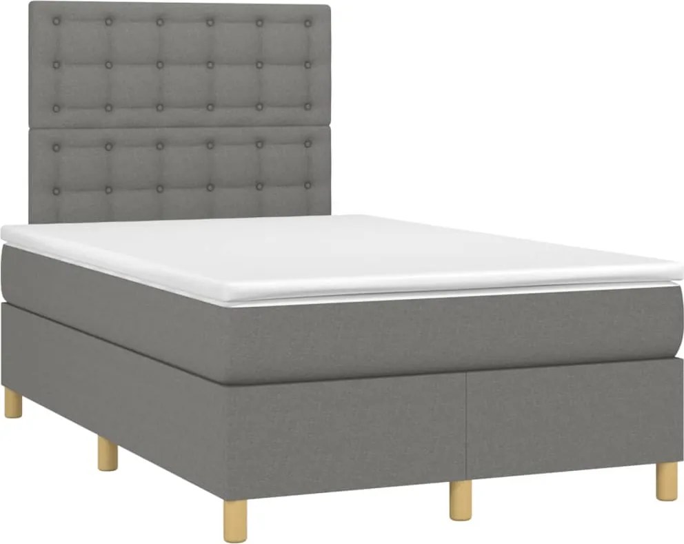 Box spring postel s matrací tmavě šedá 120x200 cm textil 3142642
