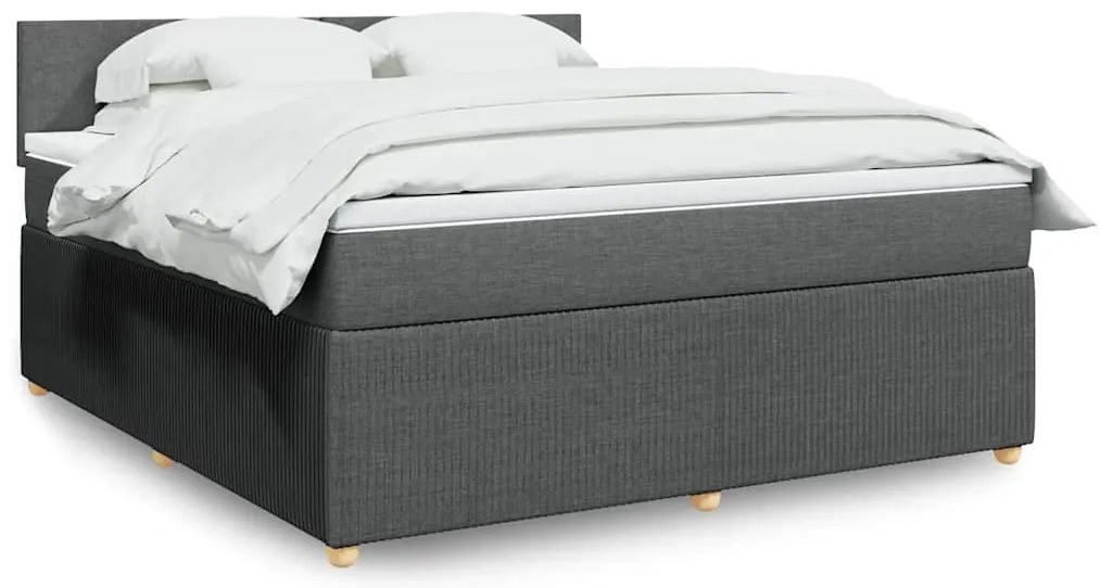 Box spring postel s matrací tmavě šedá 180x200 cm textil 3287529