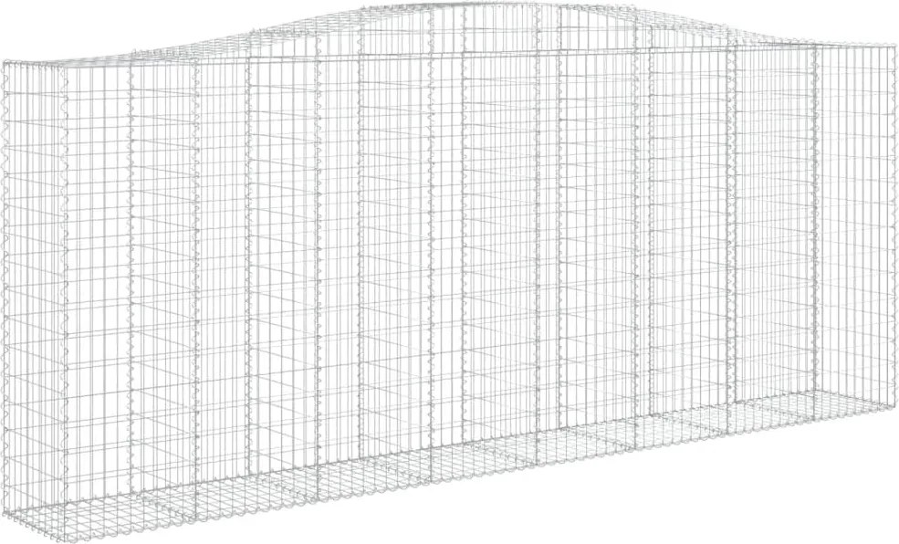 Klenutý gabionový koš 400 x 50 x 160/180 cm pozinkované železo 153418