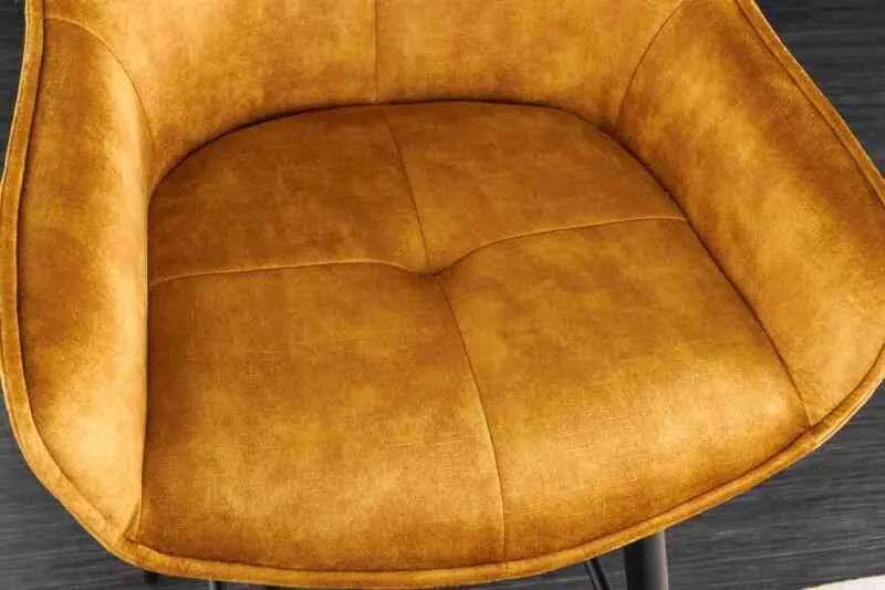 invicta interior Barová židle Euphoria samet žlutá- 2ks 43687