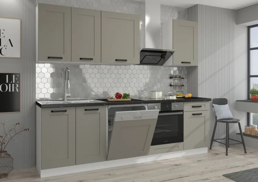 Kuchyňská skříňka LUNA 60 D GAZ BB korpus: dub artisan, barva dvířek: světle šedá CLAY