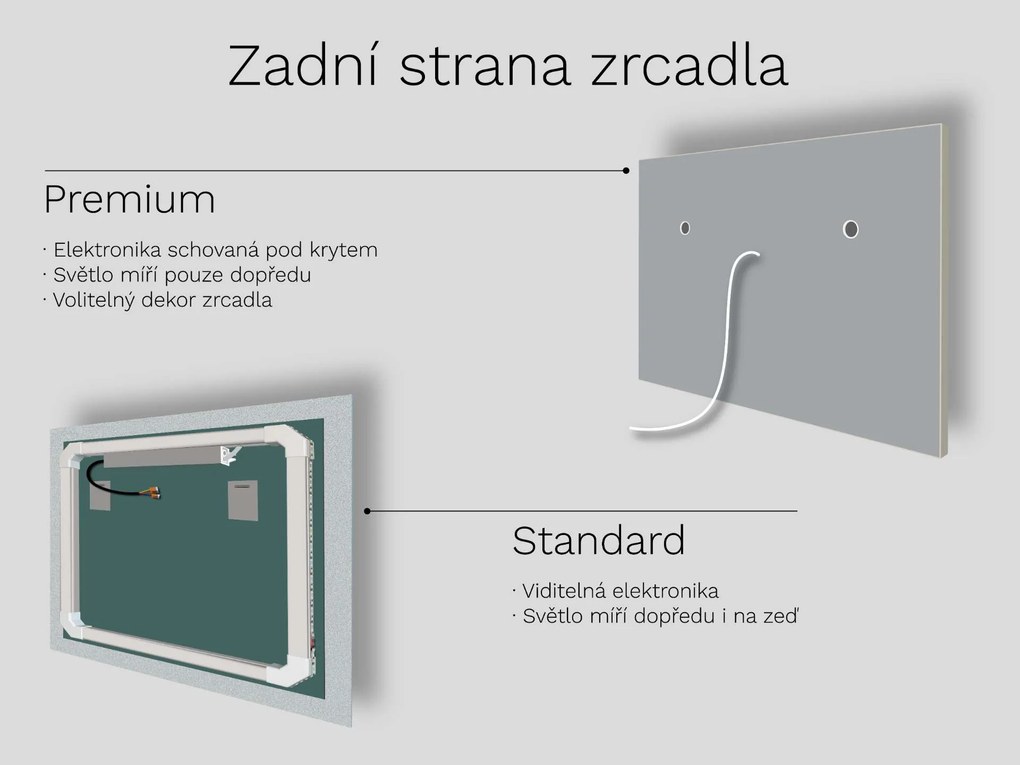 Kulaté zrcadlo do koupelny s LED osvětlením C1 premium