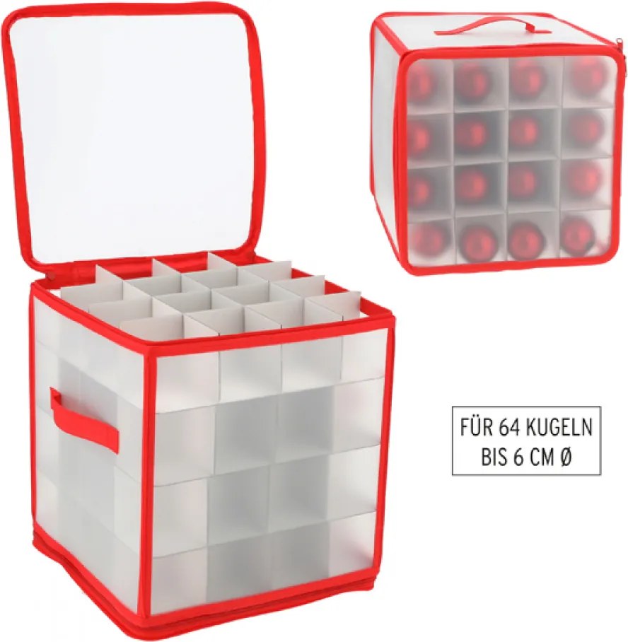 VERK GROUP Vánoční úložný box na baňky, koule a vánoční ozdoby, na 64 kusů