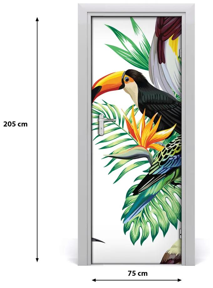 Samolepící fototapeta na dveře Tropický pták 75x205 cm
