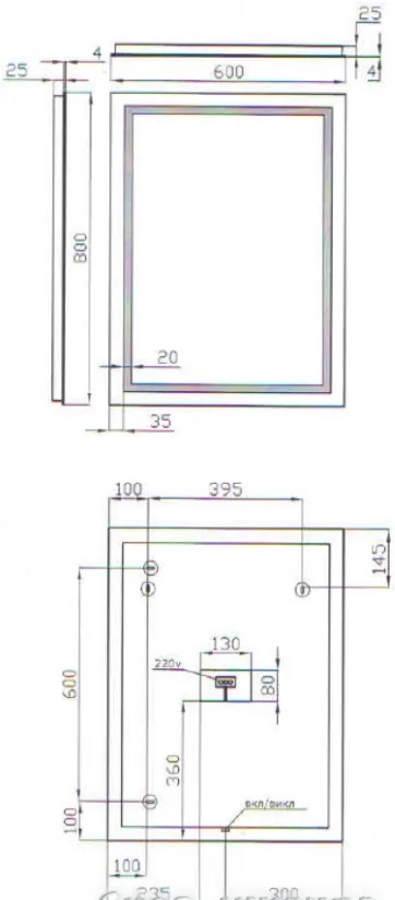 Lavedo Arizona SQ 60 koupelnové zrcadlo s LED podsvícením