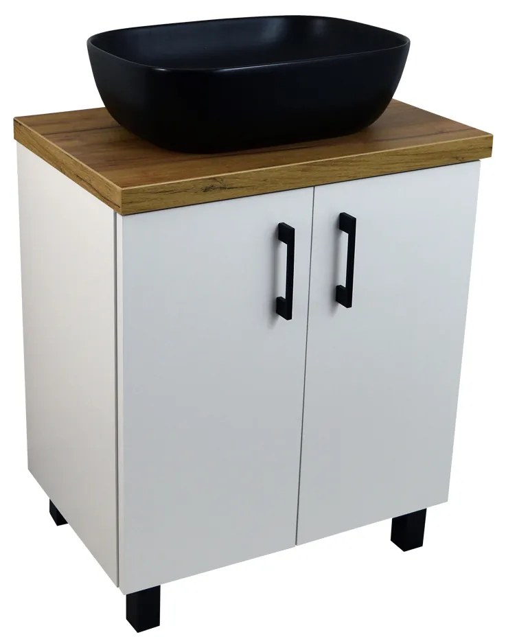 Comodo Koupelnová skříňka pod deskové umyvadlo ROSO W 60-HD - bílá/zlatý dub