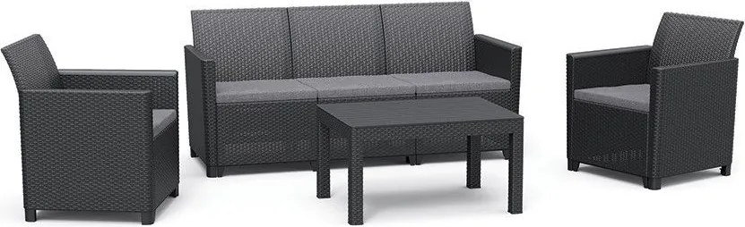 Sada zahradního nábytku plast Keter šedá, 4 ks
