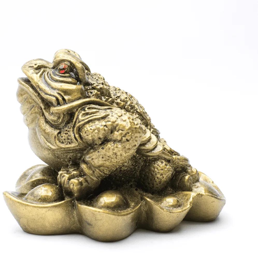 Milujeme Kameny Třínohá žába na ingotech - soška Feng shui