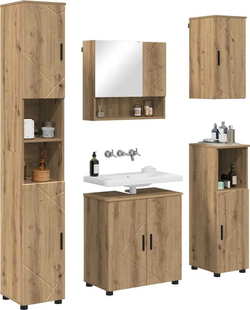 Sada koupelnového nábytku 5 ks Artisanový dub 61 x 35 x 64 cm 3392992