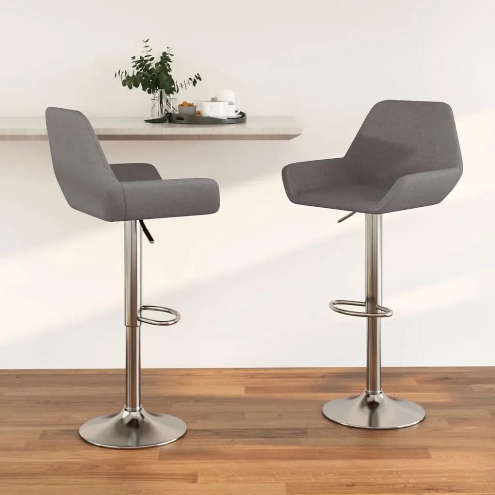 339355 vidaXL Barové židle 2 ks tmavě šedé textil