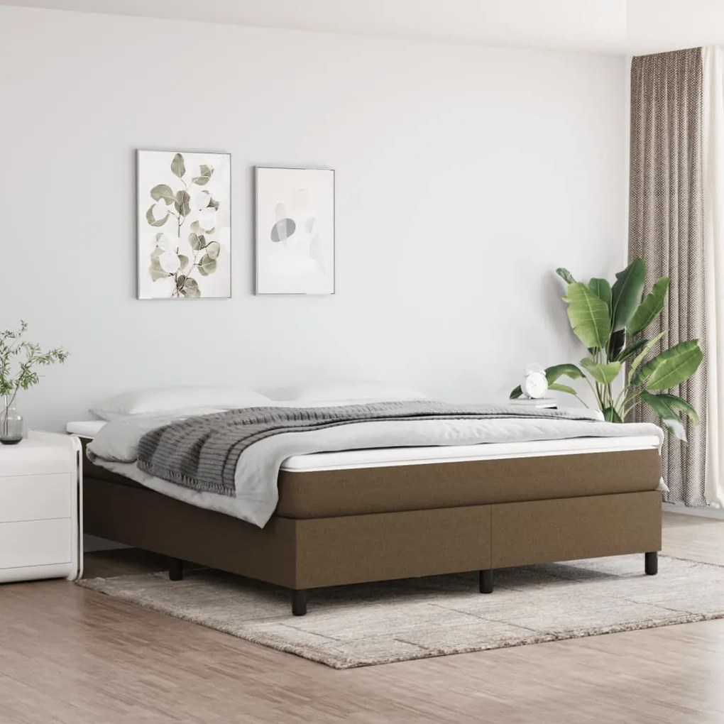 Box spring postel s matrací tmavě hnědá 160x200 cm textil 3144434