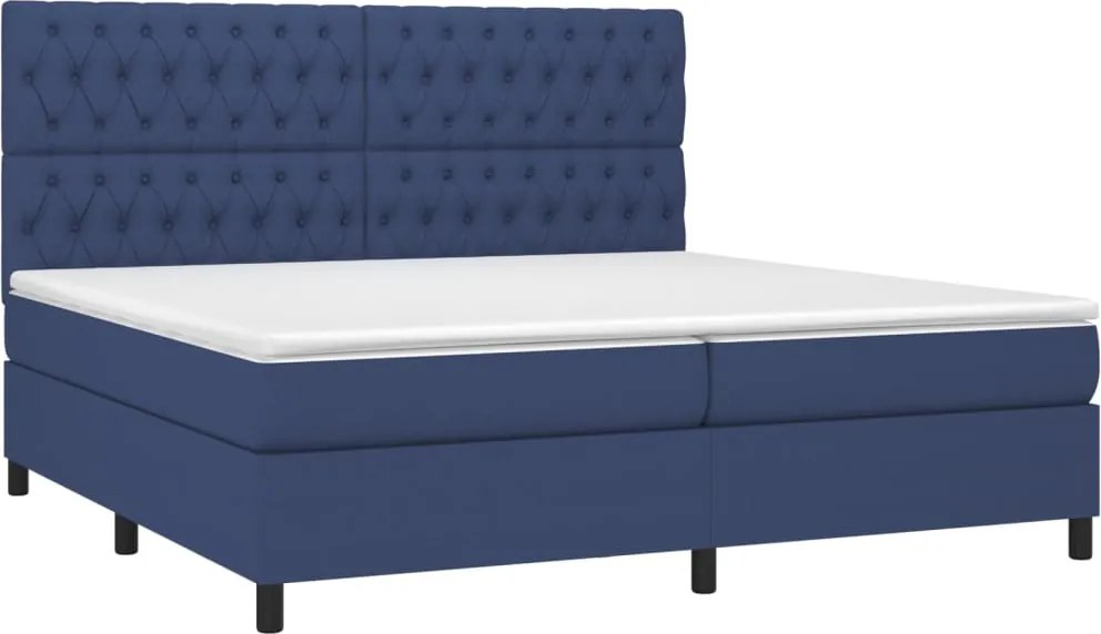 Box spring postel s matrací modrá 200x200 cm textil 3142047