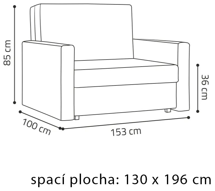 Pohovka VIVA III SMART | 153 cm | rozkládací + úložný prostor | aragon 93 šedá
