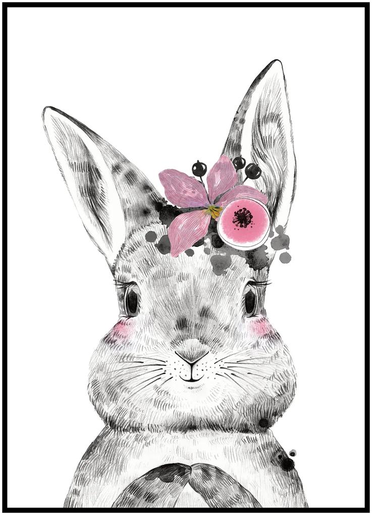 Plakát Zajíček Rozměr plakátu: 50 x 70 cm, Varianta zajíčka: Zajíček s kytičkou