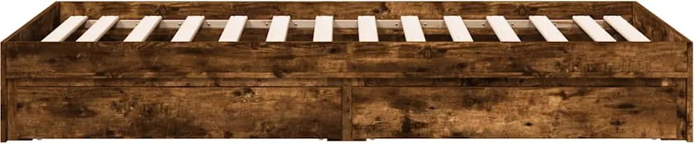 Rám postele se zásuvkami kouřový dub 75x190 cm kompozitní dřevo 3280717