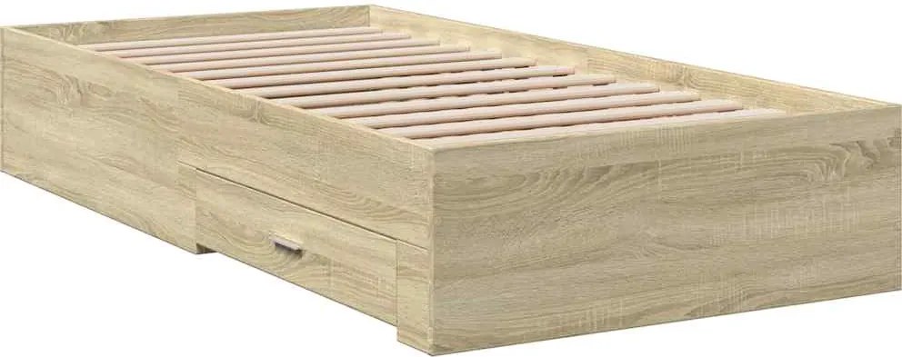 Rám postele se zásuvkami dub sonoma 100x200 cm kompozitní dřevo 3280421