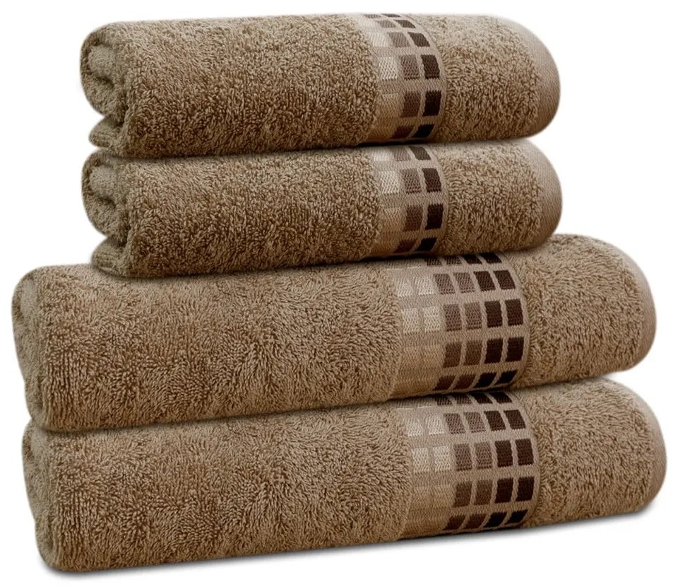 Hnědý bavlněný ručník 50x100 cm Darwin – My House