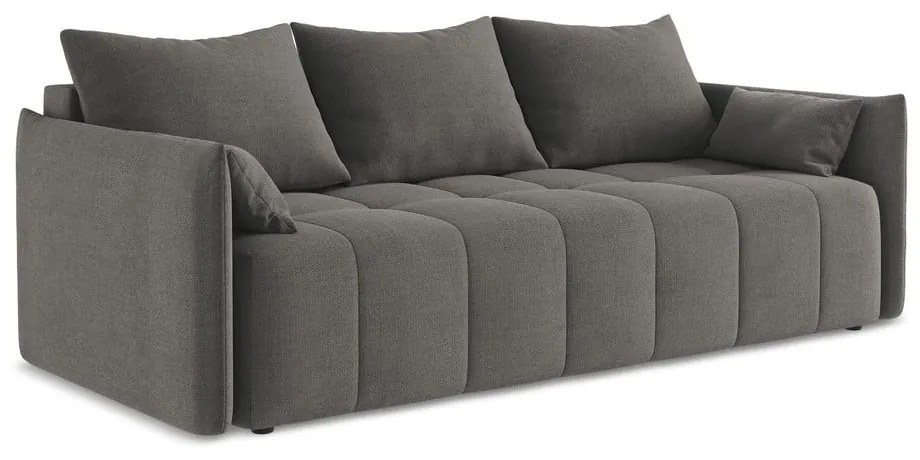 Tmavě šedá rozkládací/s úložným prostorem pohovka 225 cm Moku – Makamii