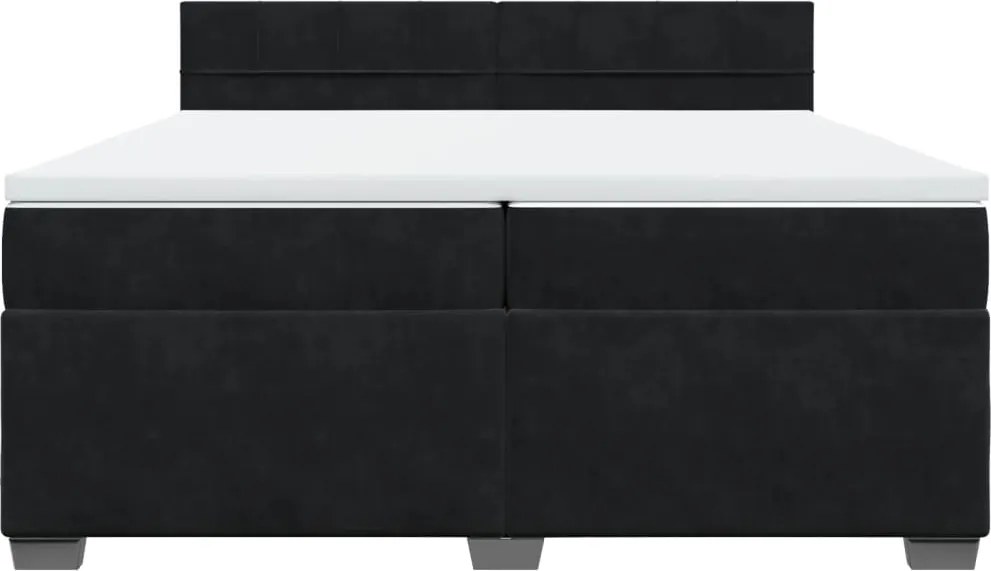 Box spring postel s matrací černá 200x200 cm samet 3288704