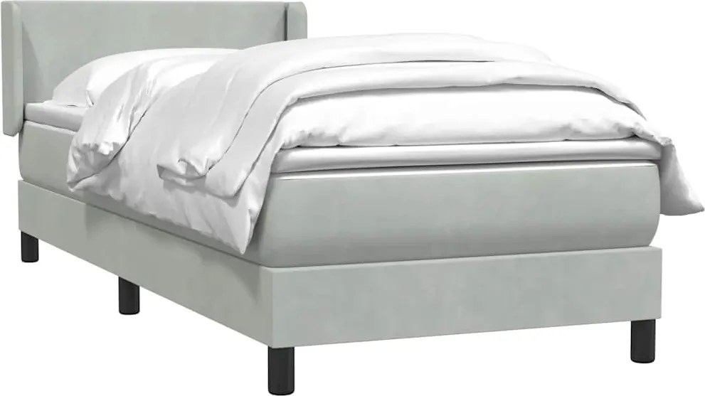 Box Spring Postel s matrací Světle šedá 90x220 cm Samet 3317973