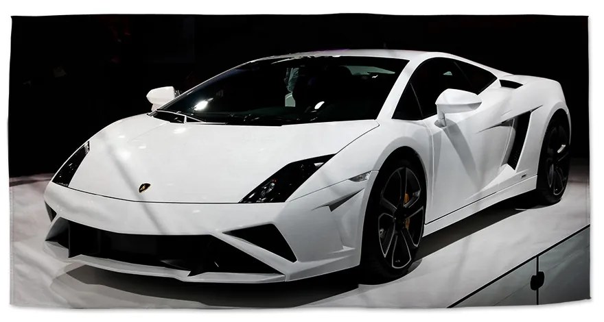 Ručník SABLIO - Bílé Lamborghini 2 70x140 cm