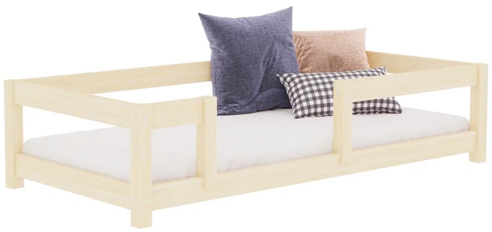 Benlemi Dětská postel STUDY se zábranou Zvolte barvu: Béžová, Zvolte rozměr: 90x160 cm, Zvolte zábranu: S jednou zábranou