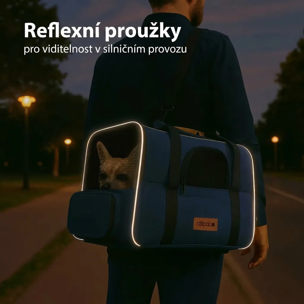 Skládací cestovní taška pro kočky, modrá 110027