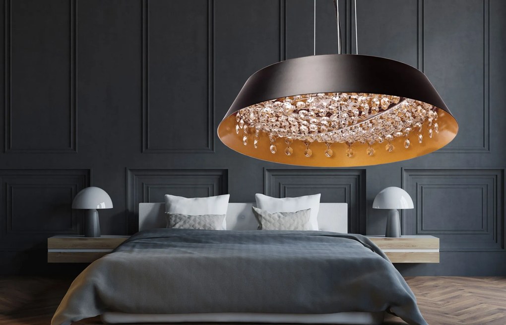 Toolight Toolight, LED závěsné svítidlo Cristal 20W APP1028-CP, černá, OSW-01233