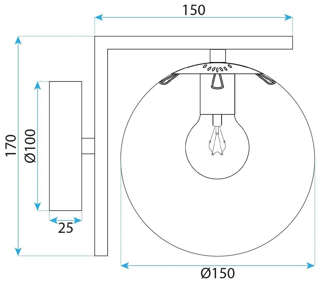 Toolight Nástěnné osvětlení Modern G102-1W zlaté