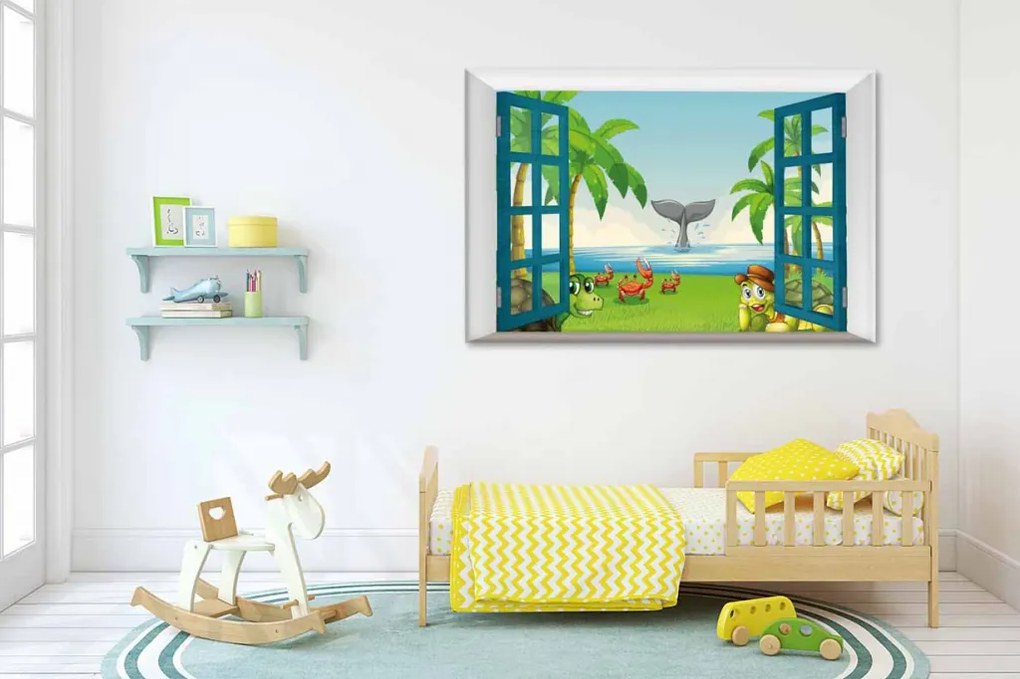 Malvis ® Dětský obraz Zvířátka na pláži Velikost: 90x60 cm