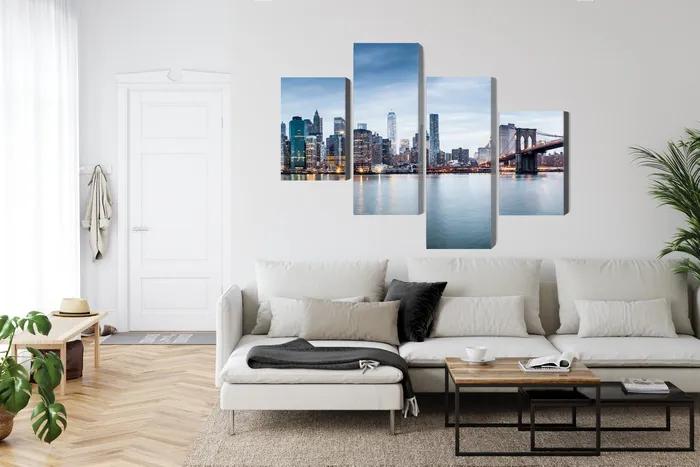 Vícedílný obraz Panoramatický Výhled Na Město New York Nedostatek Nedostatek Přírodní plátno 160x100