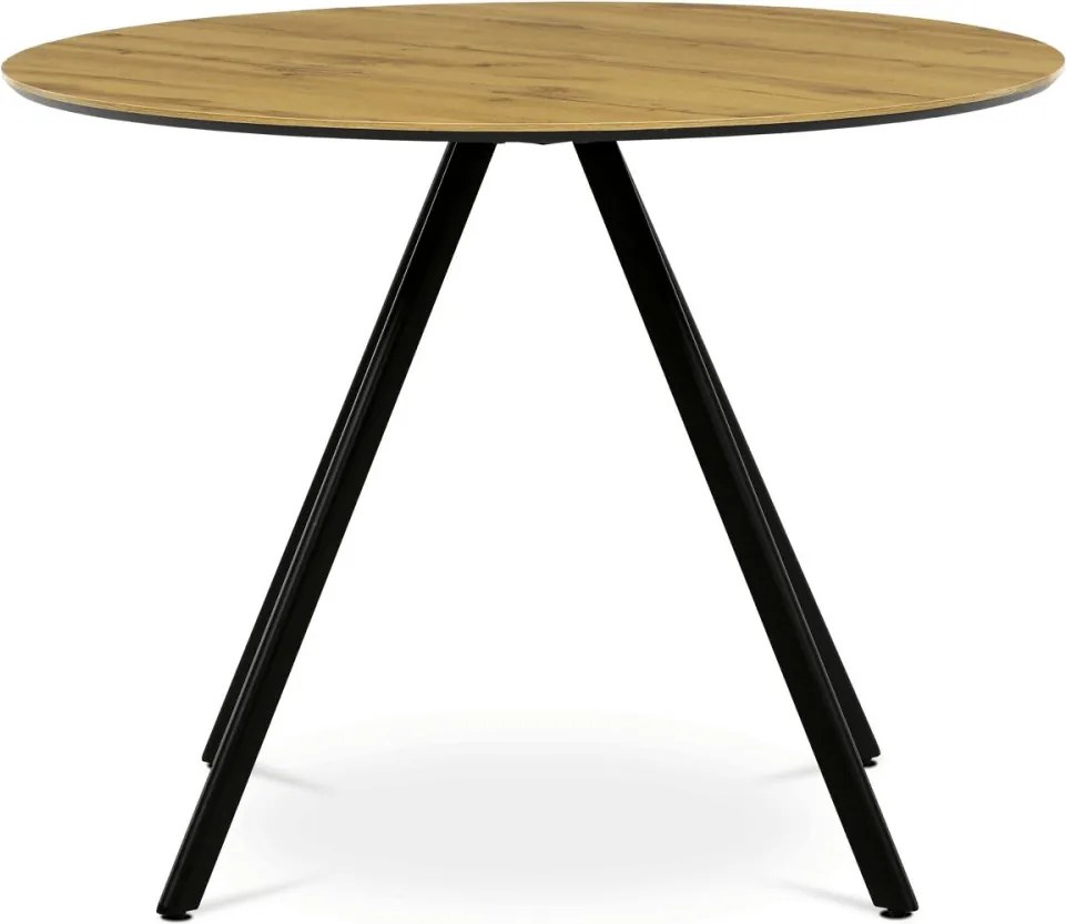 Kulatý jídelní stůl 100x100cm HT-R5010 OAK, lamino, dub