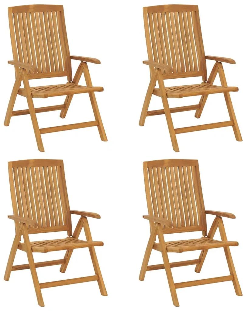 Polohovací zahradní židle s poduškami 4 ks masivní teak,  3196477