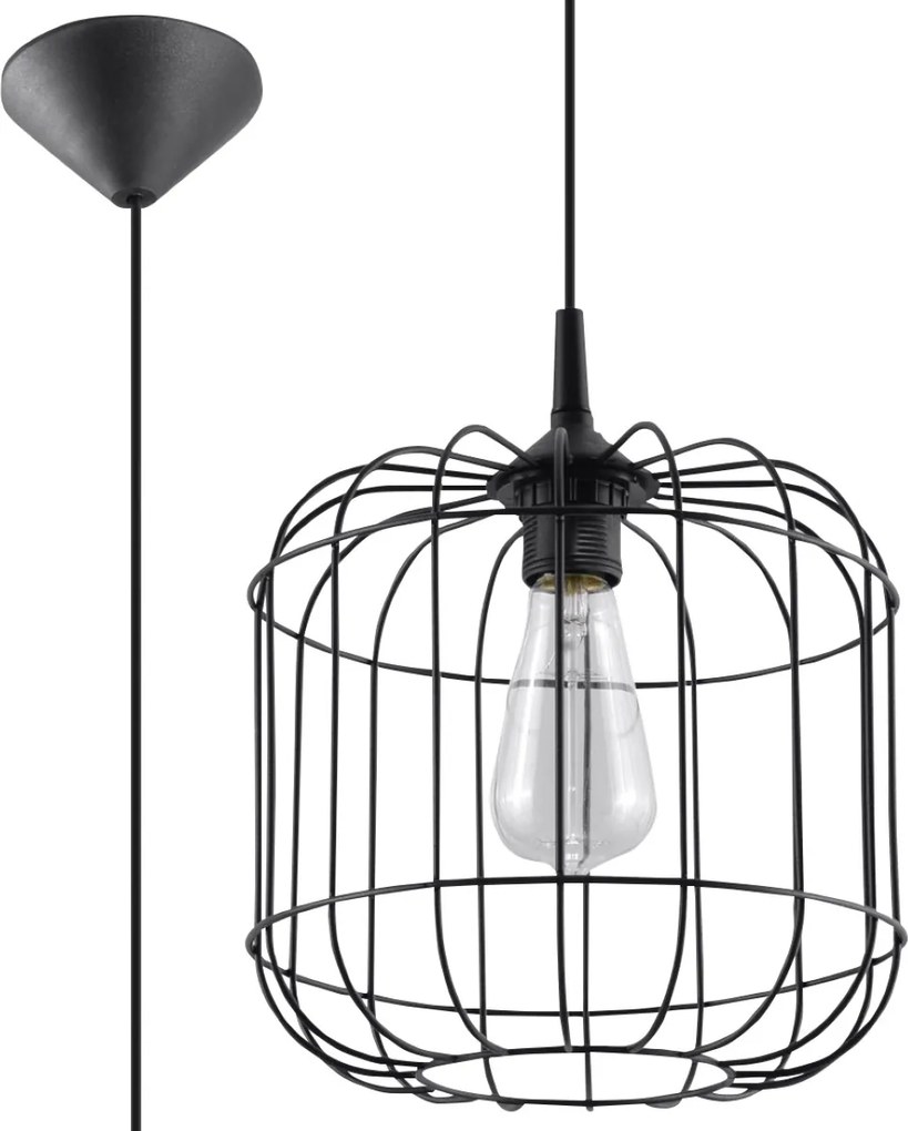 Sollux Lighting Závěsné svítidlo CELTA černé
