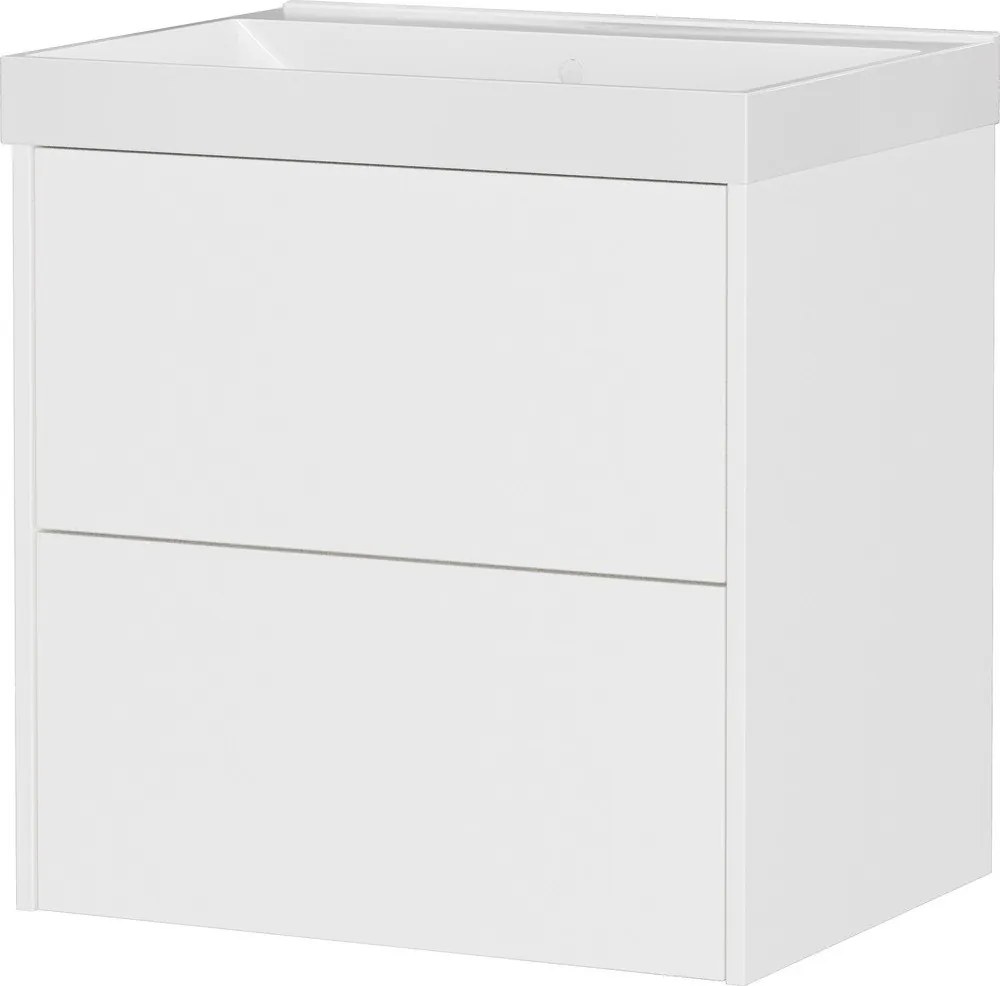Bílá matná závěsná skříňka pod umyvadlo 61x65 cm Bodera – Germania