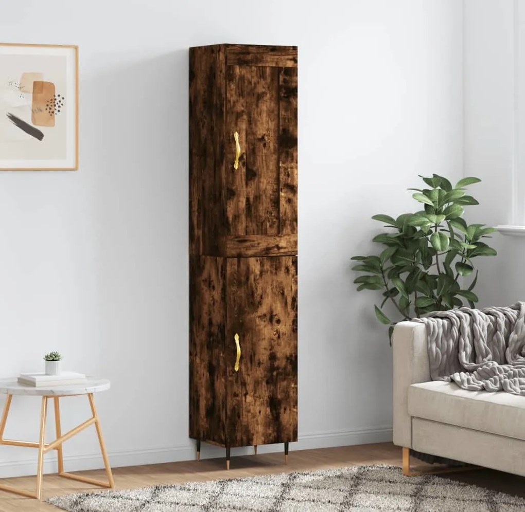 vidaXL Skříň highboard 34,5 x 34 x 180 cm kompozitní dřevo [3200120] Barva: Betonová šedá