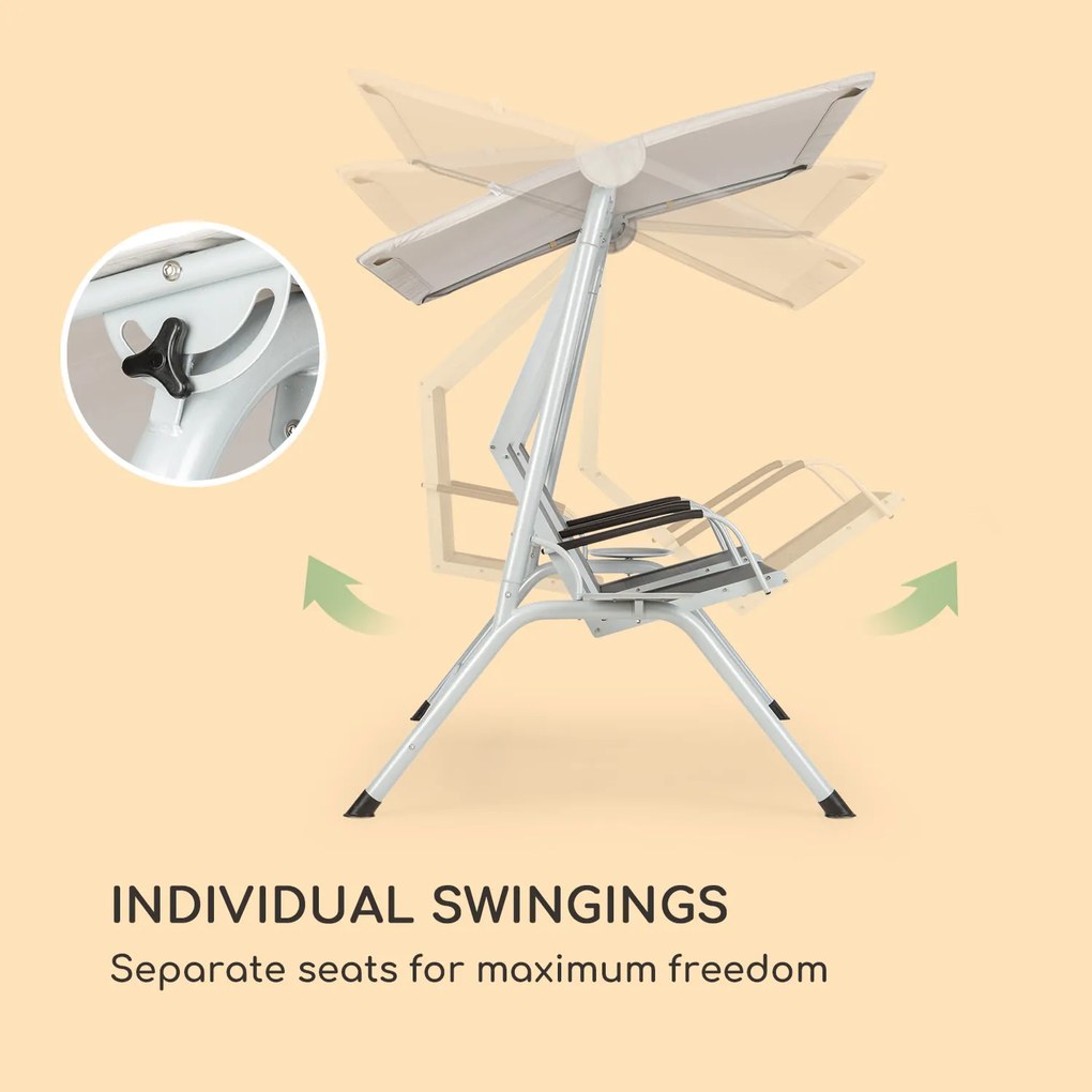 Blumfeldt Bel Air Duo Swing, hollywoodská houpačka, antracitová/krémová