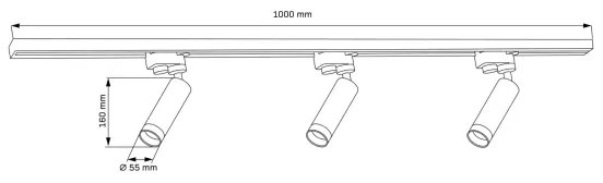 Bodové svítidlo do lištového systému FADO 3xGU10/10W/230V černá