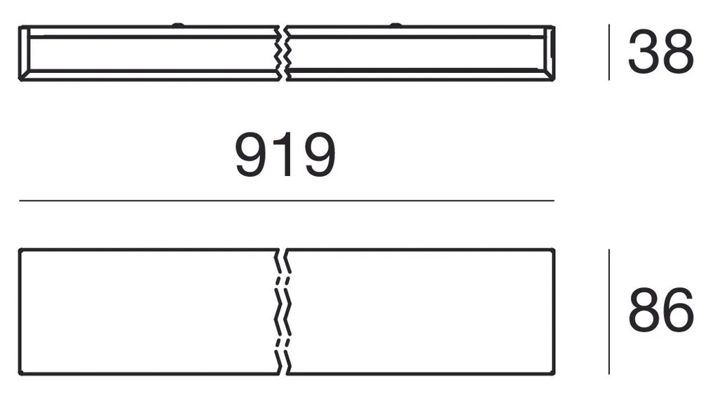 Linea Light 9548 Box_W, černé nástěnné svítidlo se svícením nahoru/dolů, 41W LED 3000K, délka 91,9cm