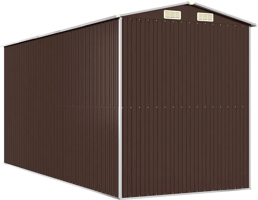 Zahradní kůlna tmavě hnědá 192 x 440 x 223 cm pozinkovaná ocel 3147463