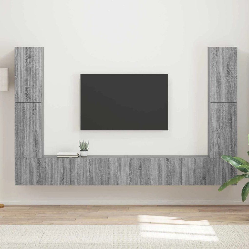 Sestava TV skříněk 8 ks Šedá Sonoma Kompozitní dřevo 3409138