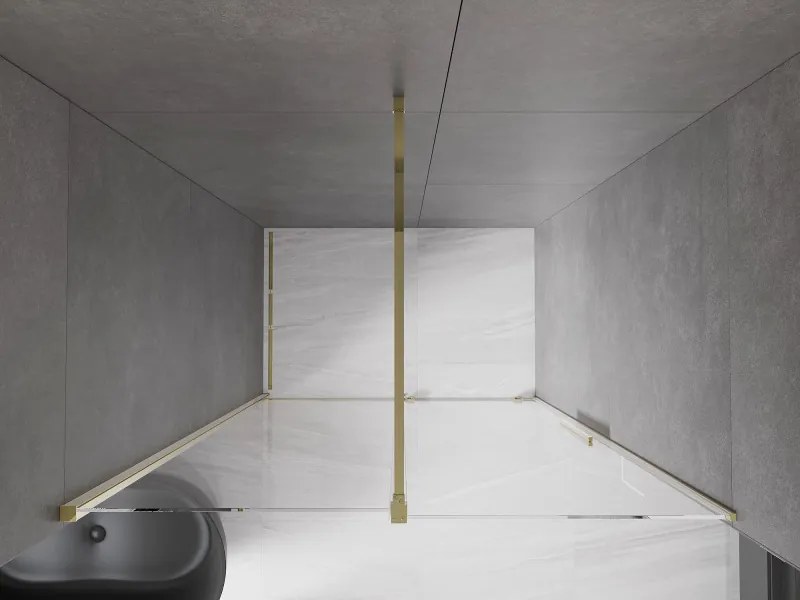 Mexen Velar, posuvné dveře pro otevírání 150x200 cm, 8mm čiré sklo, zlaté lesklé, 871-150-000-01-50