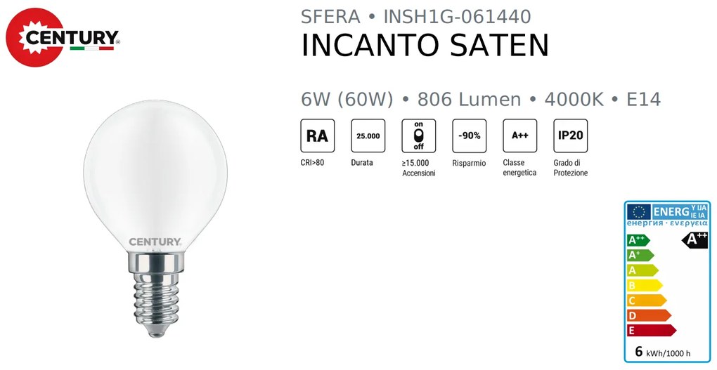 LED žárovka 6W Century INSH1G-061440