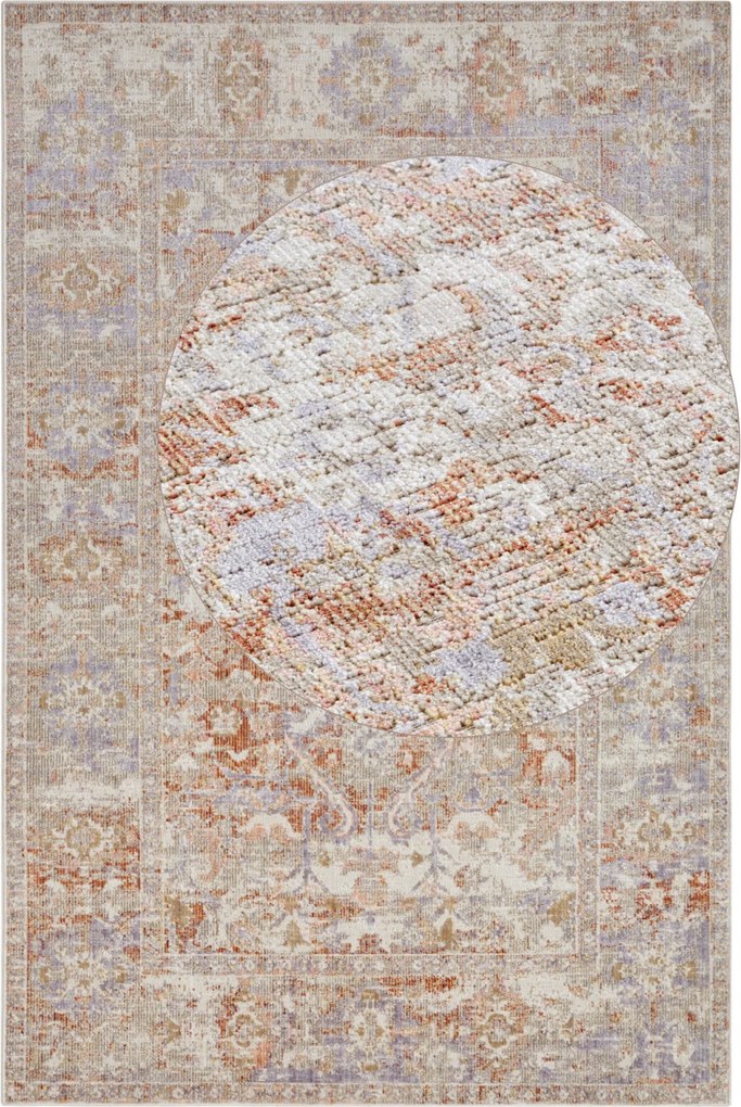 Hanse Home, AKCE: 120x170 cm Kusový koberec Cairo 105587 Port Said Cream Red – na ven i na doma, oranžová, chodba / předsíň