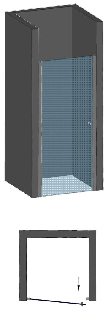 ARTTEC Jednokřídlé sprchové dveře do niky MOON 70 - 75 cm čiré sklo